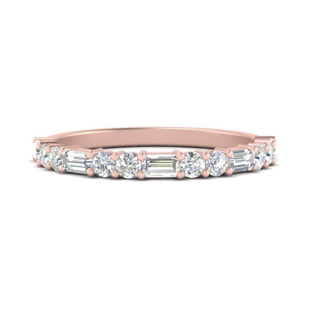 Baguette And Round Thin Stack Band – Fascinating Diamonds