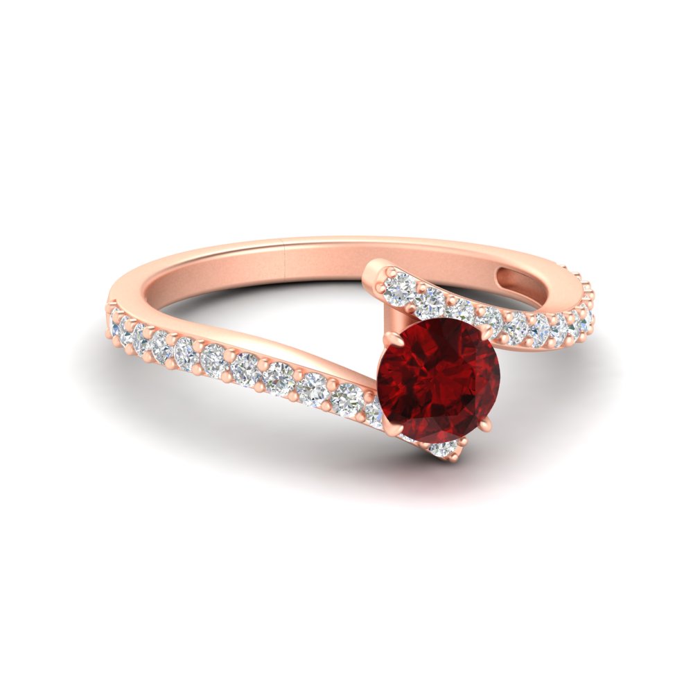Beautiful Crossover Gemstone Ring – Fascinating Diamonds
