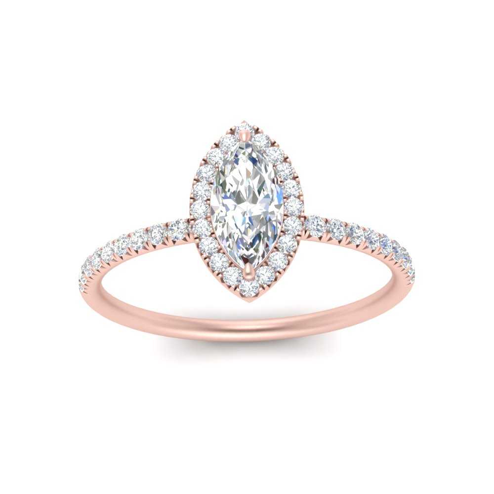 Halo Petite Marquise Diamond Ring – Fascinating Diamonds
