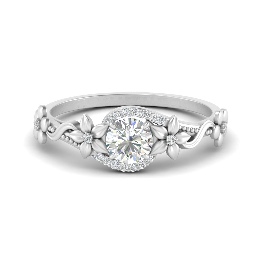 Flower Gemstone Engagement Ring – Fascinating Diamonds