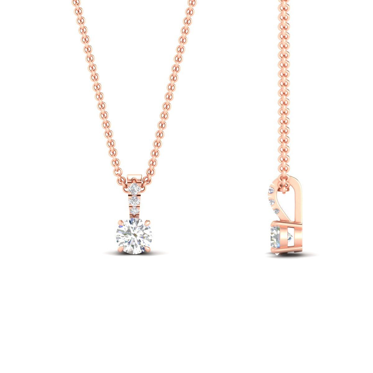 Round Cut Pavé Diamond Bail Pendant – Fascinating Diamonds