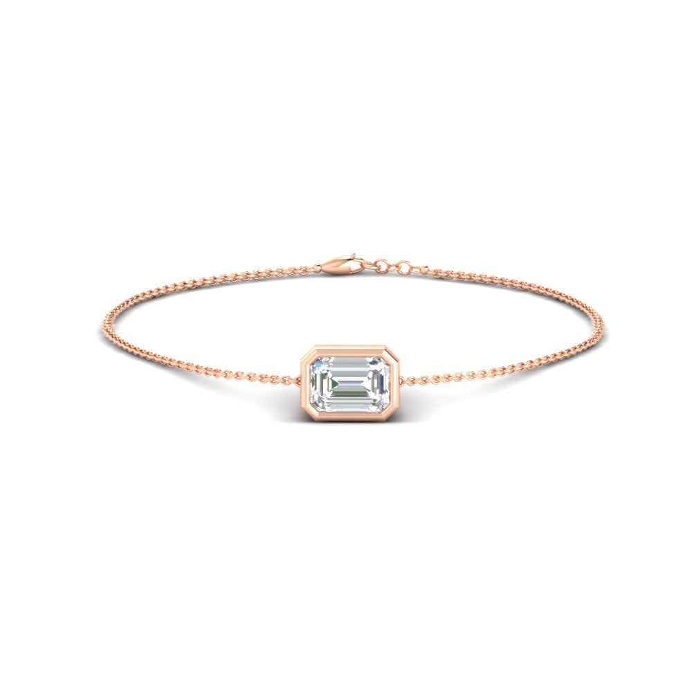 Shop Bezel Set Emerald Chain Bracelet 0.75 Carat Online – Fascinating ...