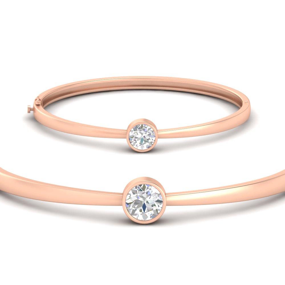 Simple Solitaire Bangle Bracelet – Fascinating Diamonds