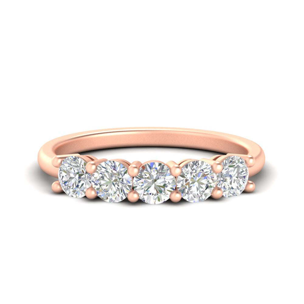 1.50 Carat Round 5 Stone Wedding Ring – Fascinating Diamonds