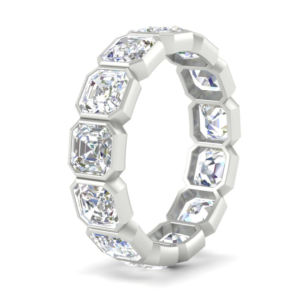 10 Carat Bezel Set Asscher Cut Eternity Band – Fascinating Diamonds