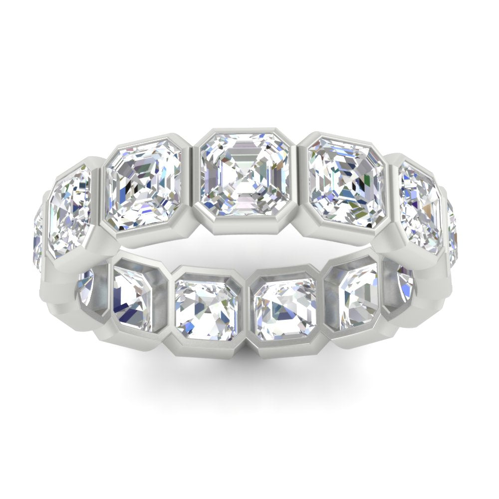 10 Carat Bezel Set Asscher Cut Eternity Band – Fascinating Diamonds