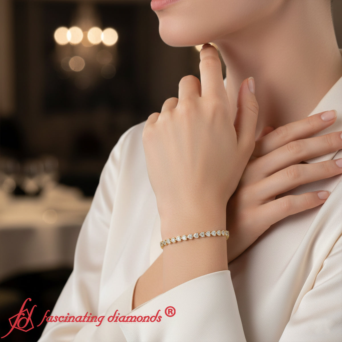 4.40 Ct. Heart Shaped Diamond Bezel Tennis Bracelet – Fascinating Diamonds