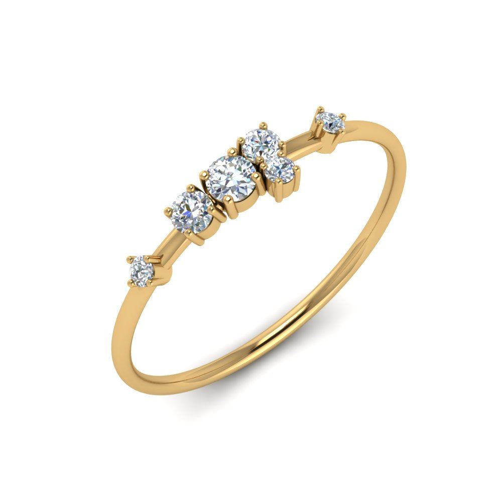 Asymmetric Diamond Promise Ring – Fascinating Diamonds