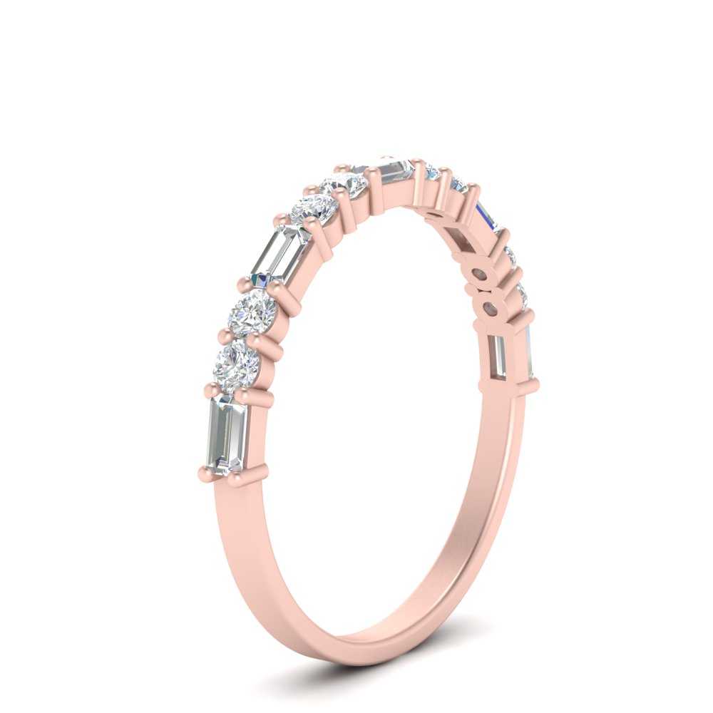 Baguette And Round Thin Stack Band – Fascinating Diamonds