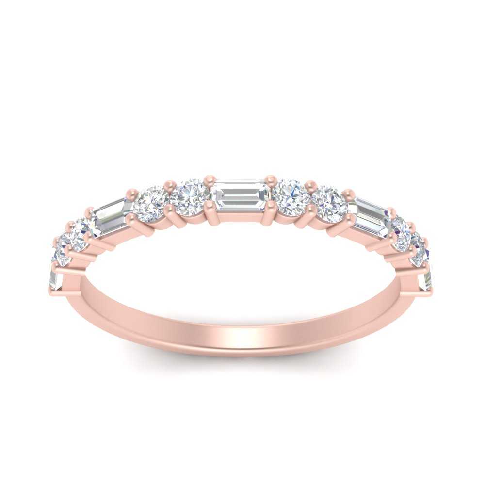 Baguette And Round Thin Stack Band – Fascinating Diamonds