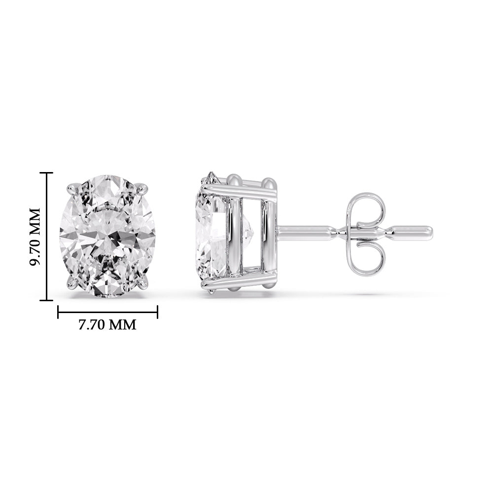Stud Earring Basket Oval Shaped – Fascinating Diamonds