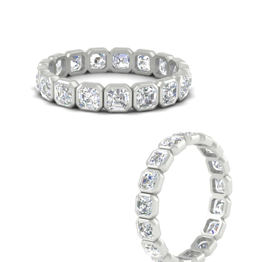 Bezel Set Asscher Cut Eternity Band – Fascinating Diamonds