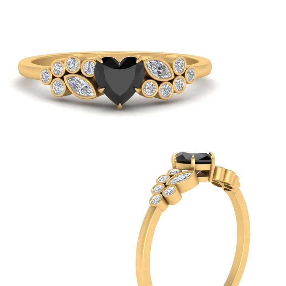 Colored Heart Cluster Diamond Ring – Fascinating Diamonds