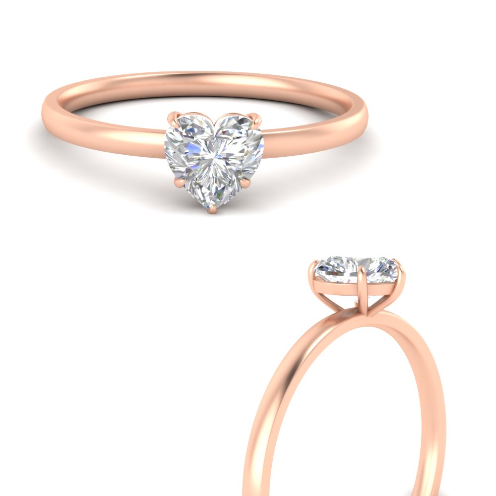 Heart Shaped 4 Prong Classic Solitaire Ring – Fascinating Diamonds