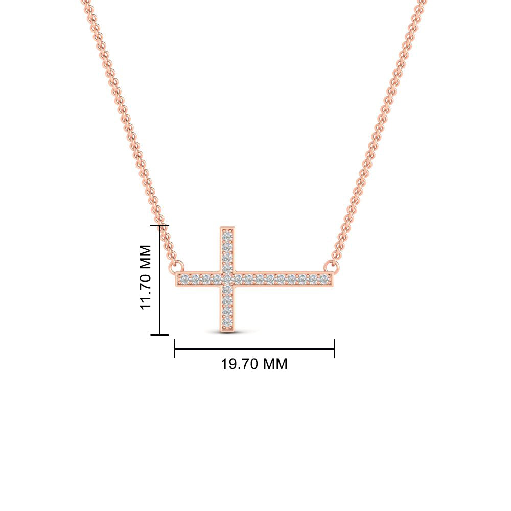 Classic Sideways Cross Diamond Necklace – Fascinating Diamonds