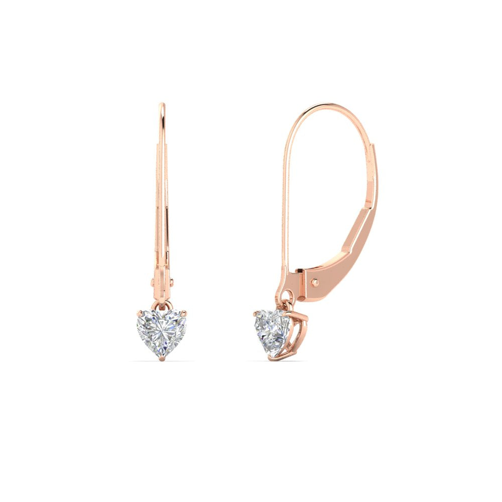 Miniature Heart Shaped Lever Back Dangles – Fascinating Diamonds