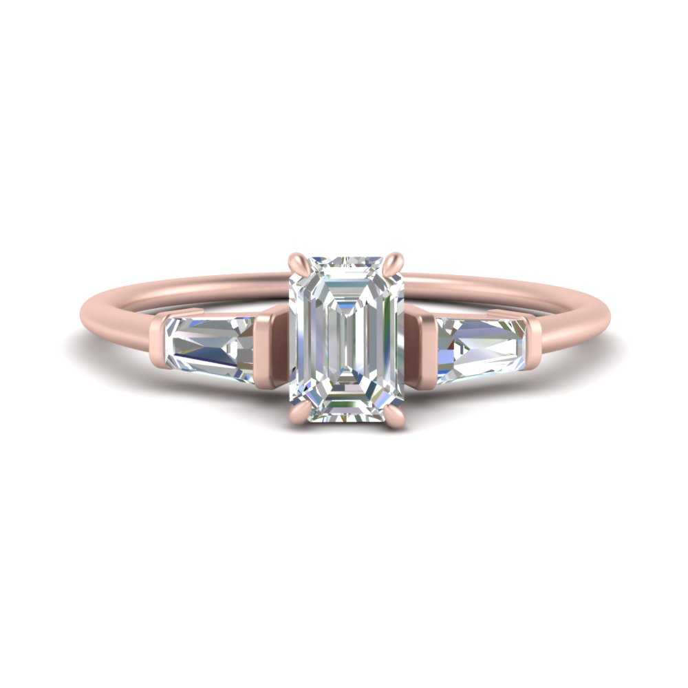 Tapered Baguette Emerald Diamond Engagement Ring – Fascinating Diamonds