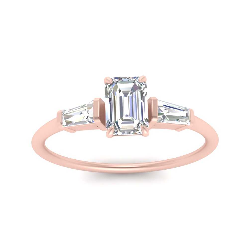 Tapered Baguette Emerald Diamond Engagement Ring – Fascinating Diamonds