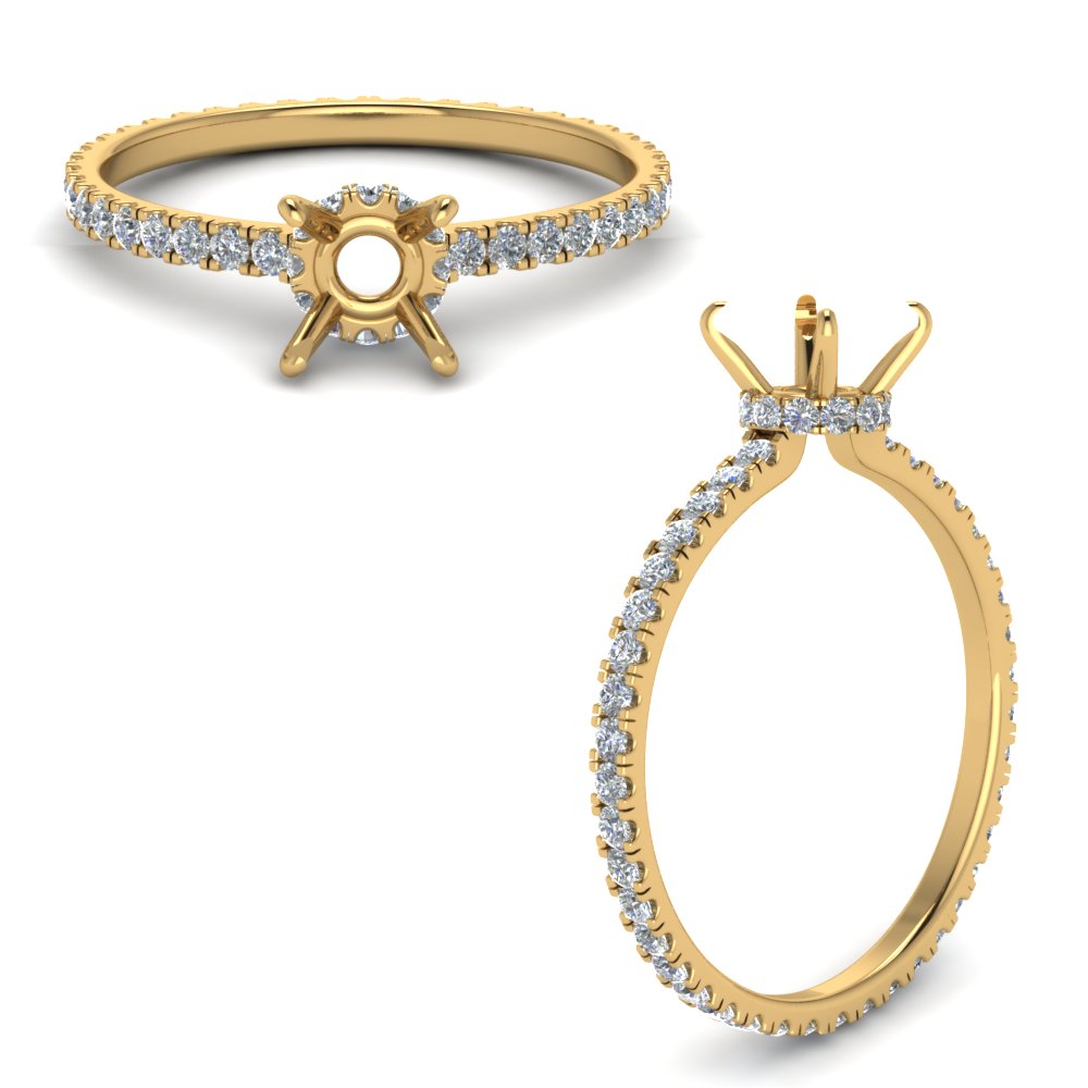 Eternity Hidden Halo Semi Mount Ring – Fascinating Diamonds