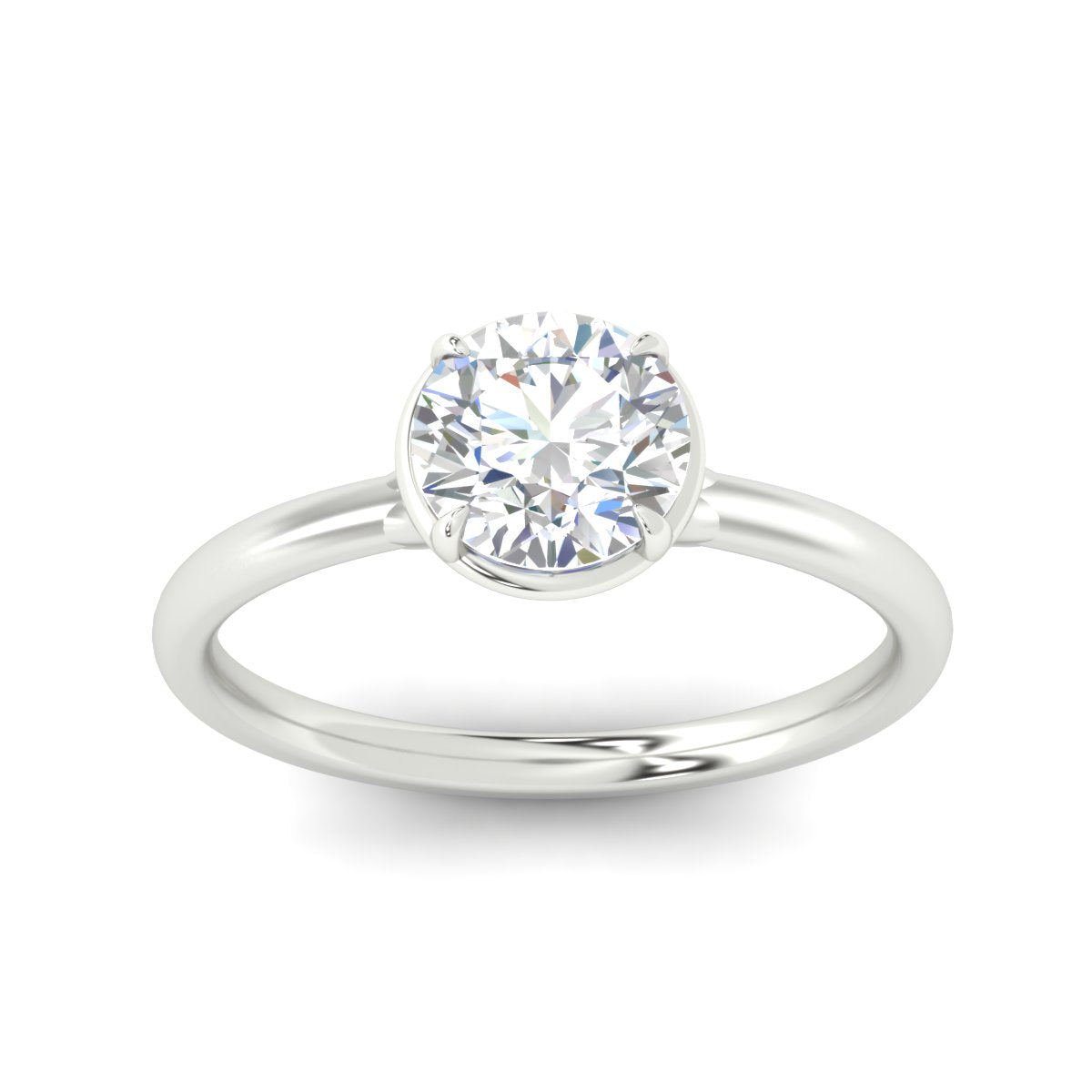 Flush Collet Solitaire Engagement Ring – Fascinating Diamonds