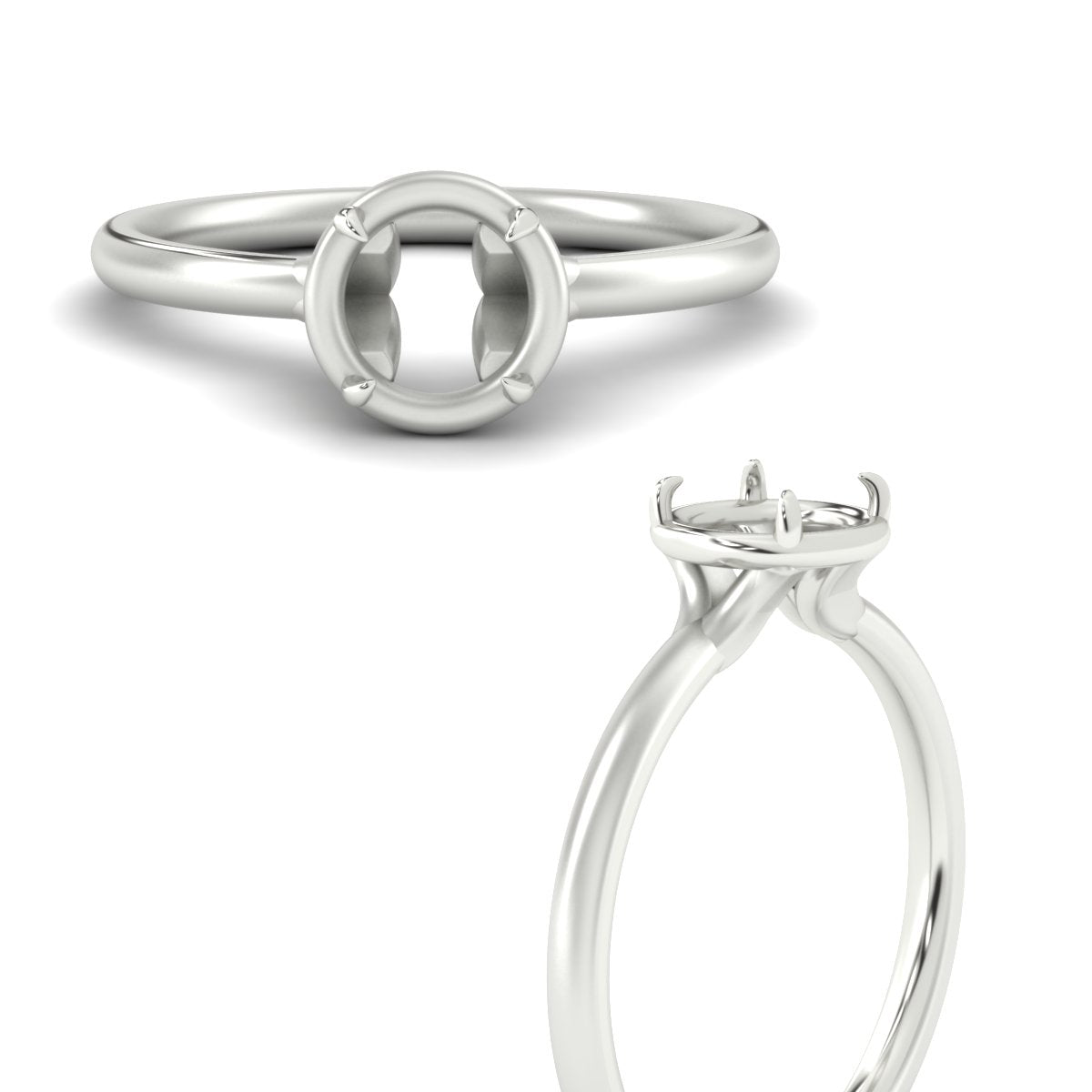 Flush Collet Semi Mount Solitaire Engagement Ring – Fascinating Diamonds