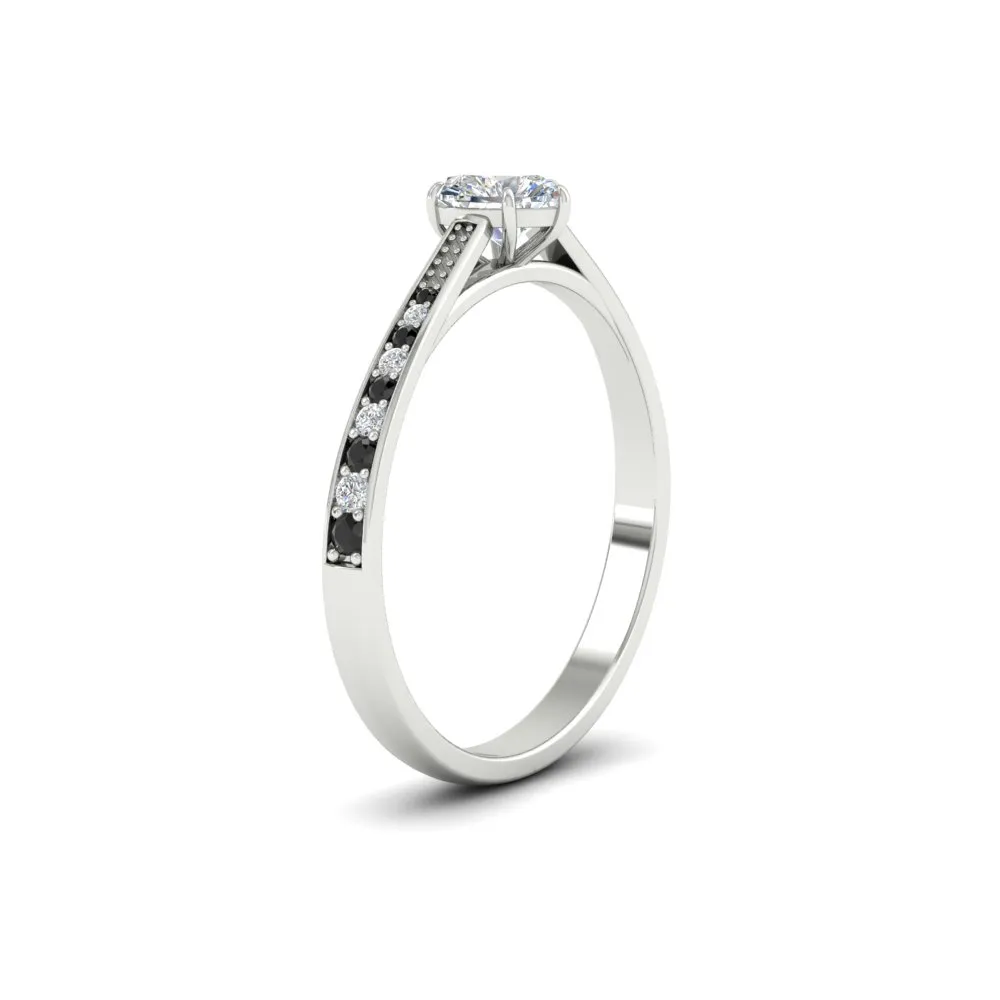 Pave Band Heart Shaped Engagement Ring – Fascinating Diamonds
