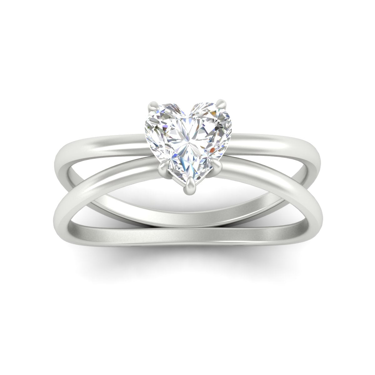 Heart Shaped Split Shank Single Stone Ring – Fascinating Diamonds