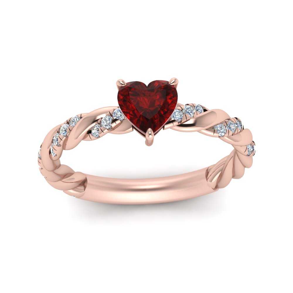 Heart Shape Twisted Gemstone Engagement Ring – Fascinating Diamonds