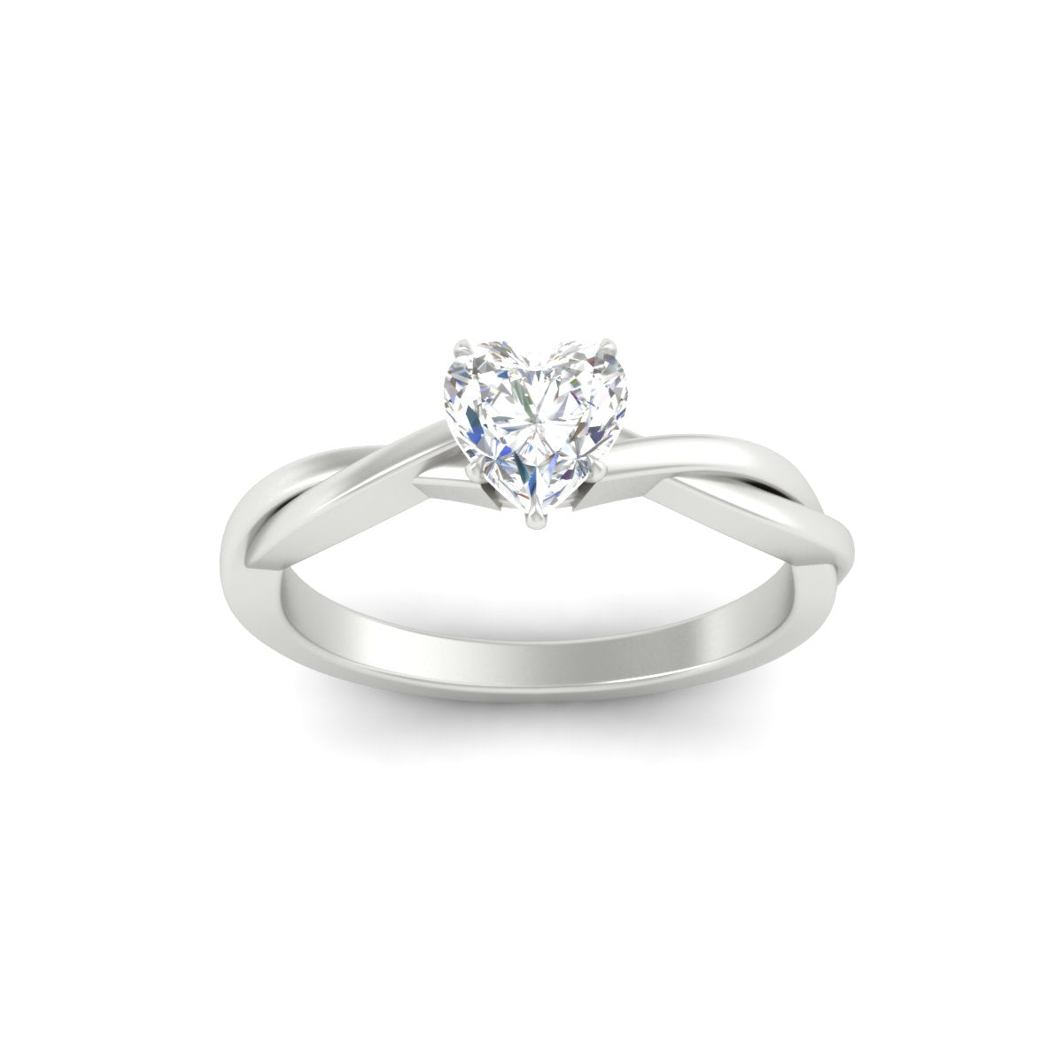 Heart Shaped Braided Shank Solitaire Engagement Ring – Fascinating Diamonds