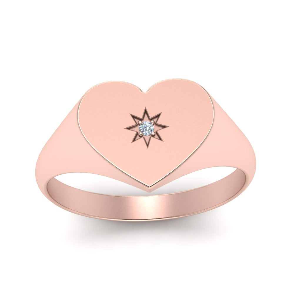 Heart Starburst Signet Promise Ring – Fascinating Diamonds