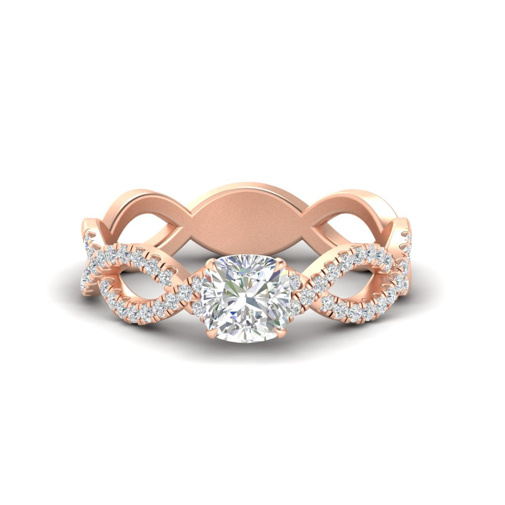 Cushion Cut Infinity Twist Luxe Engagement Ring – Fascinating Diamonds