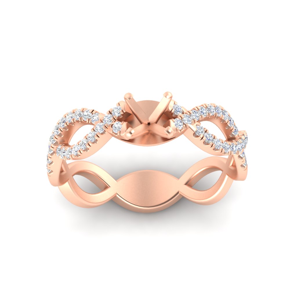 Infinity Twist Semi Mount Luxe Engagement Ring – Fascinating Diamonds