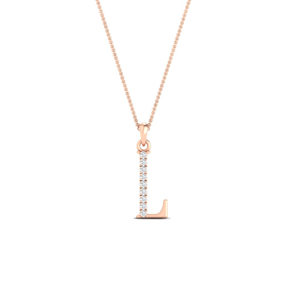 Initial Letter L Charm Diamond Pendant – Fascinating Diamonds