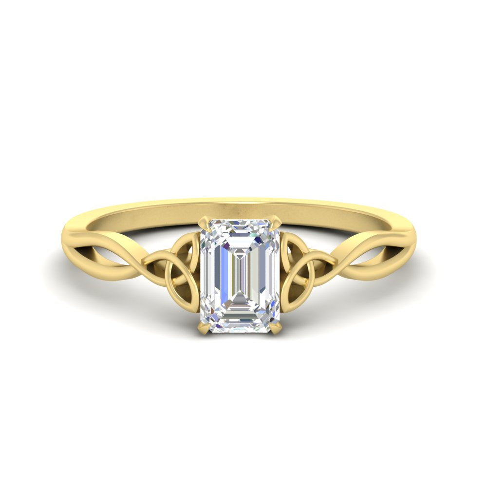 Emerald Cut Irish Split Solitaire Ring – Fascinating Diamonds