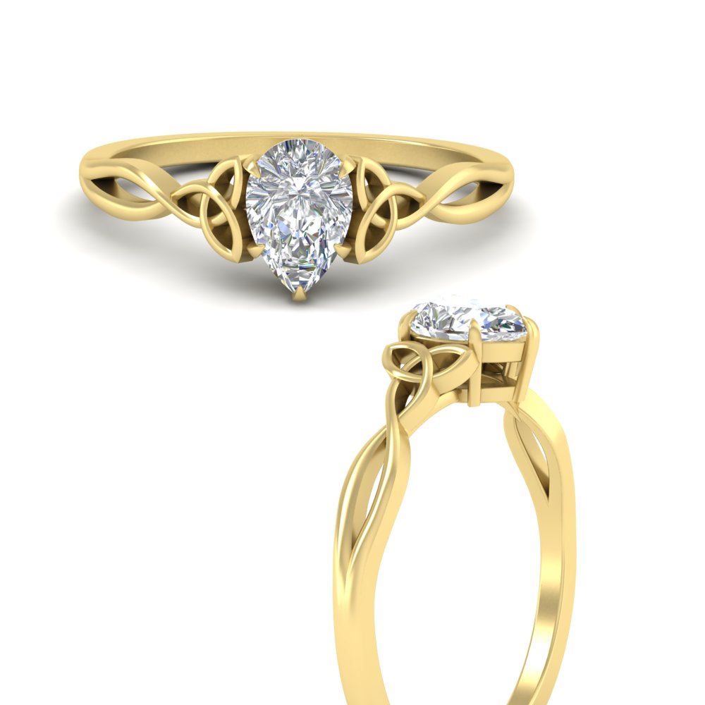 Pear Shaped Irish Split Solitaire Ring – Fascinating Diamonds