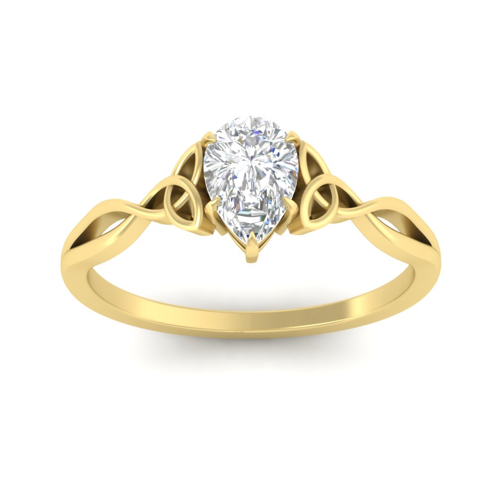 Pear Shaped Irish Split Solitaire Ring – Fascinating Diamonds