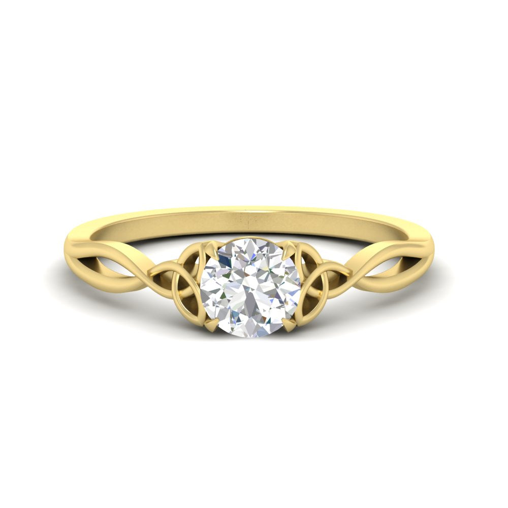 Round Cut Irish Split Solitaire Ring – Fascinating Diamonds