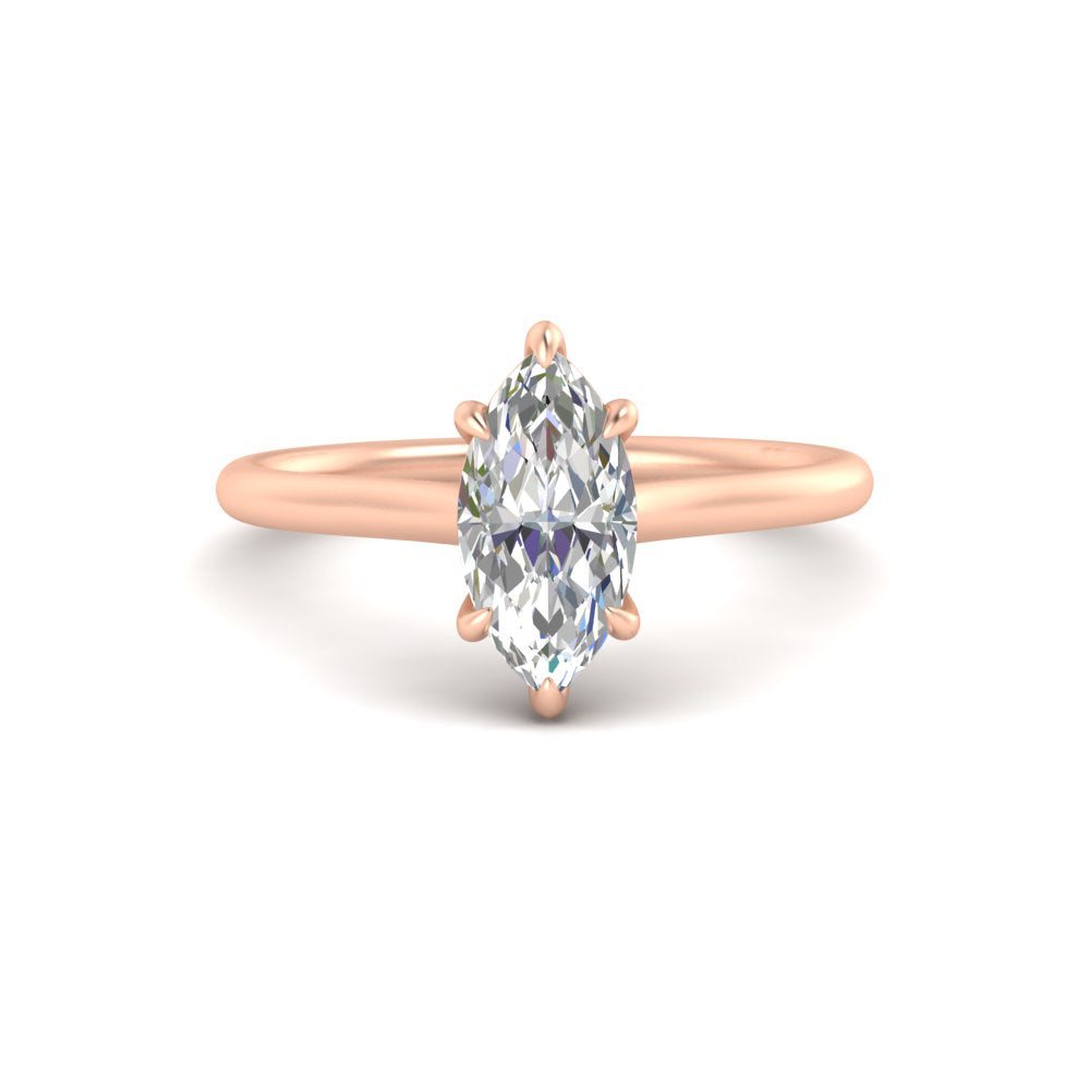 Marquise Cut Cathedral Solitaire Ring – Fascinating Diamonds
