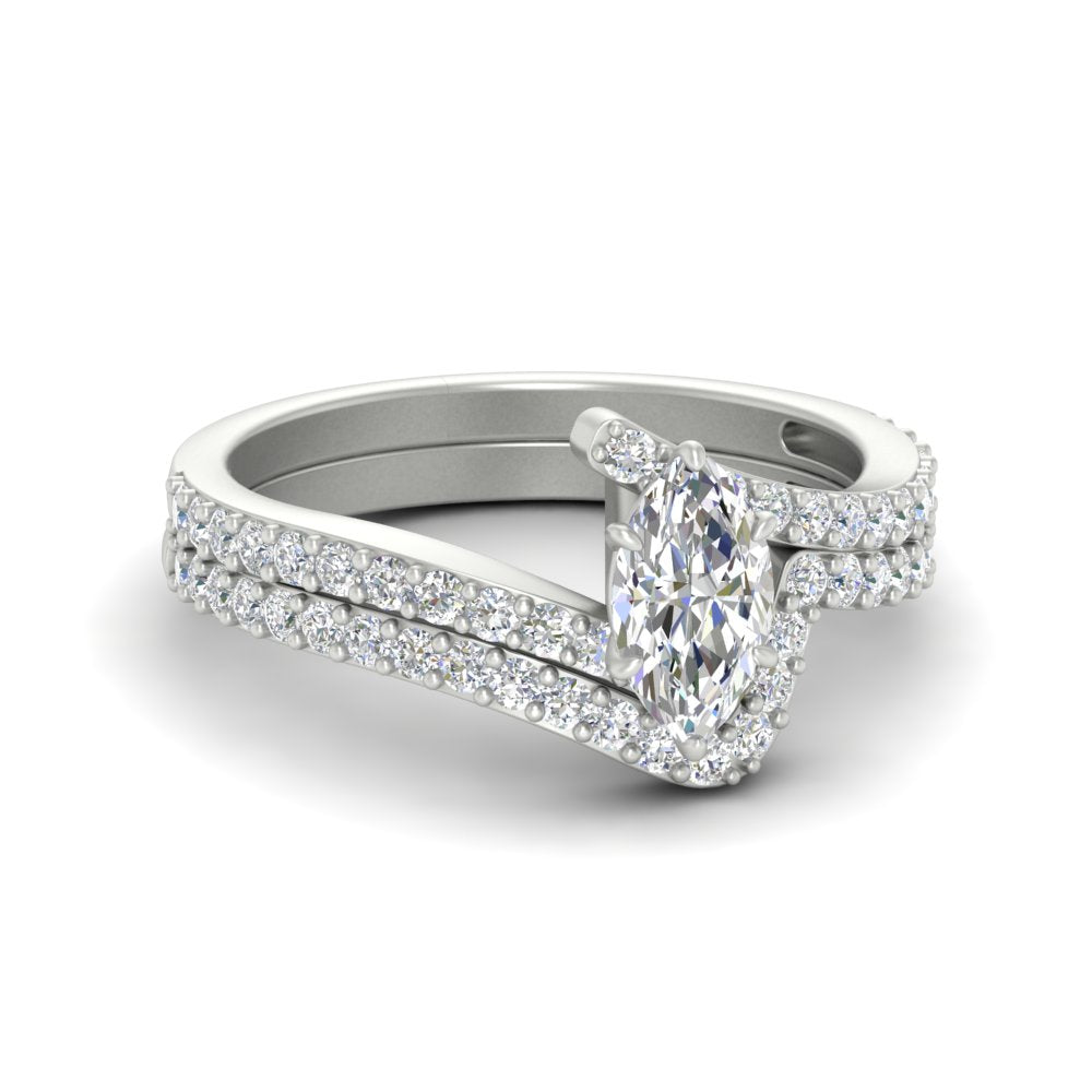 Shop Petite Bypass Bridal Ring Set Online – Fascinating Diamonds