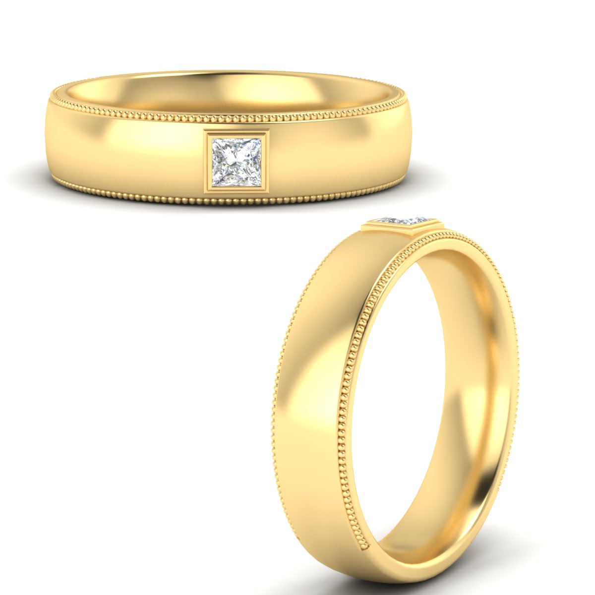 Princess Cut Mens Comfort Fit Promise Ring – Fascinating Diamonds