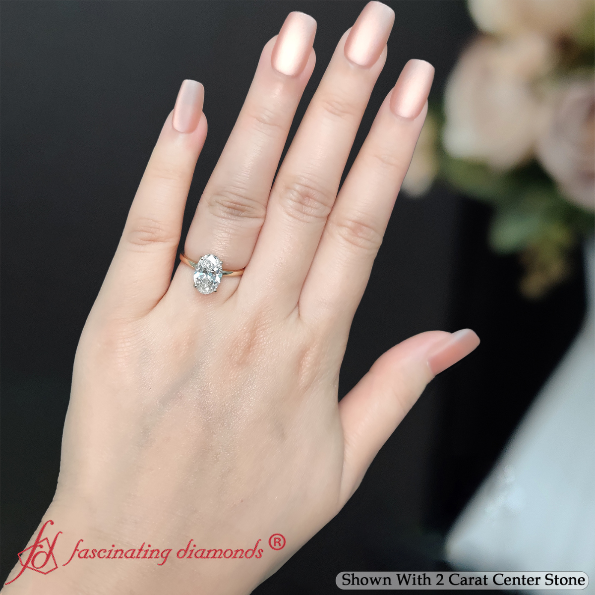 Oval Cut Lab Grown Hidden Halo Engagement Ring – Fascinating Diamonds