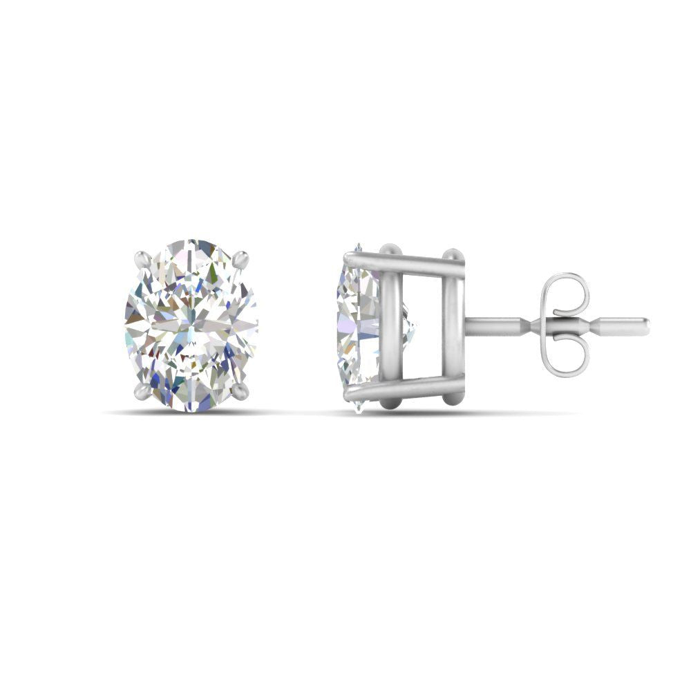 Stud Earring Basket Oval Shaped – Fascinating Diamonds