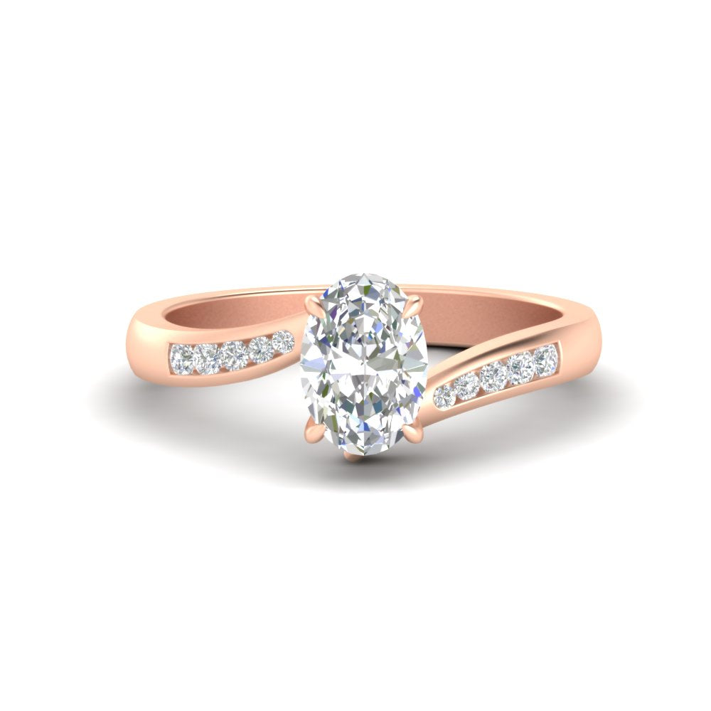 Oval Shaped Channel Set Swirl Diamond Ring – Fascinating Diamonds