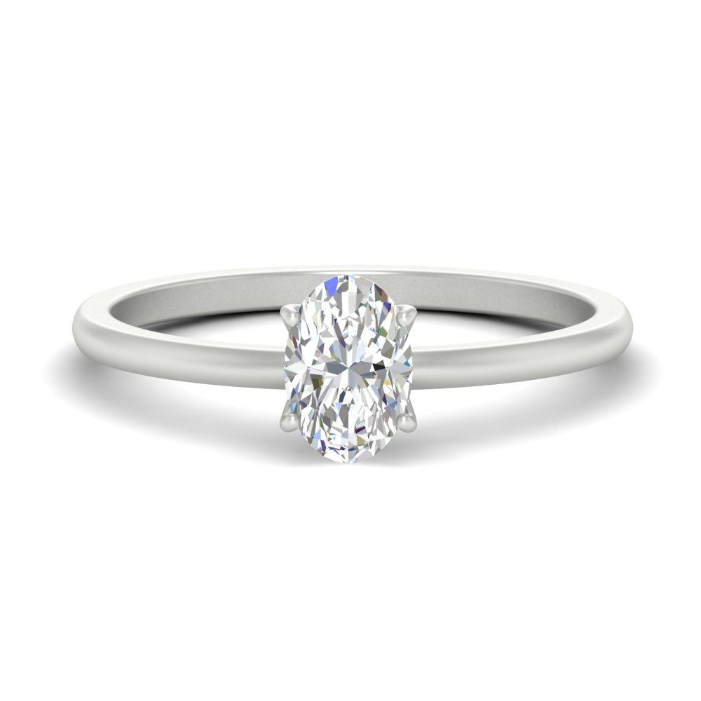 Tulip Solitaire Oval Ring – Fascinating Diamonds