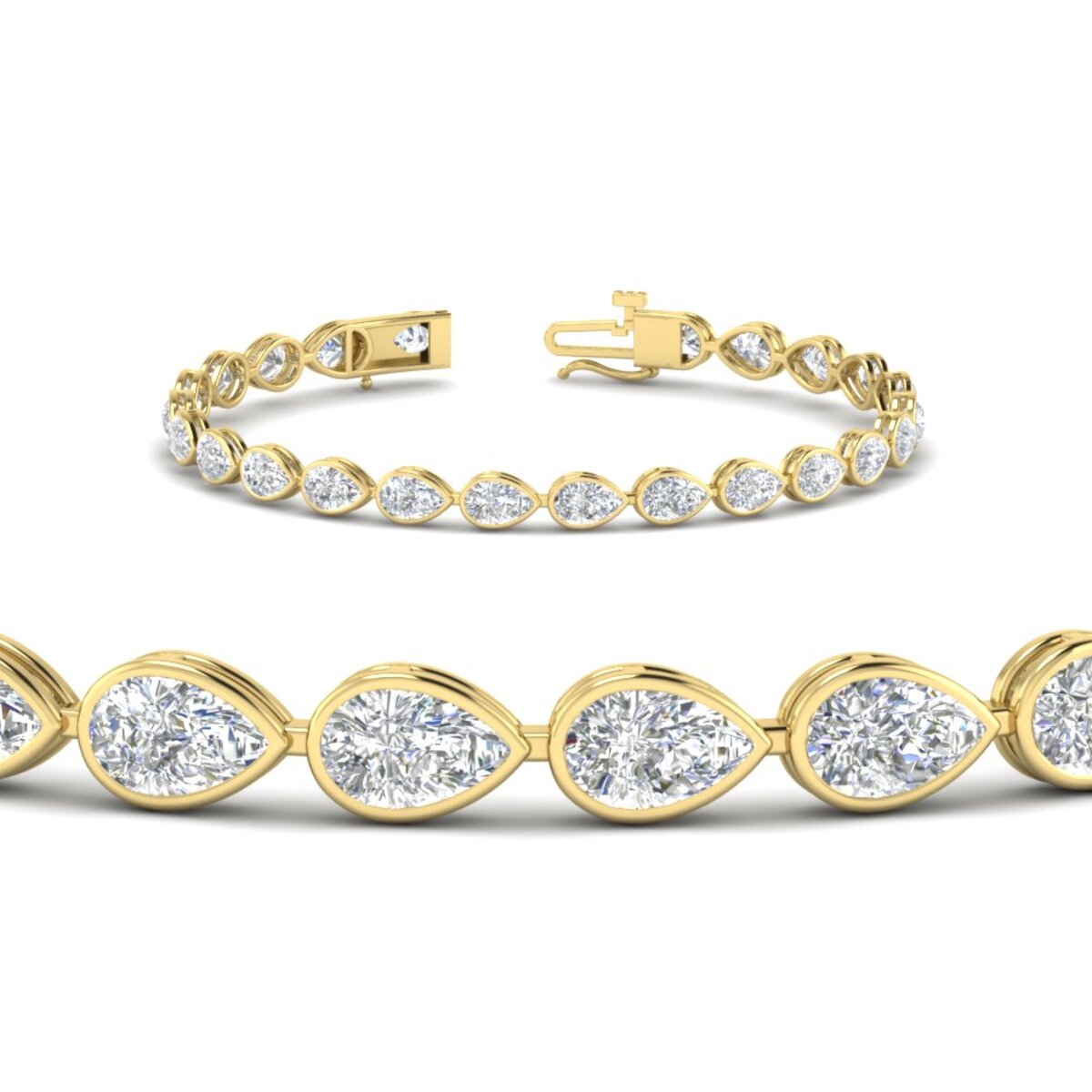 7.68 Carat Pear East West Diamond Tennis Bracelet – Fascinating Diamonds