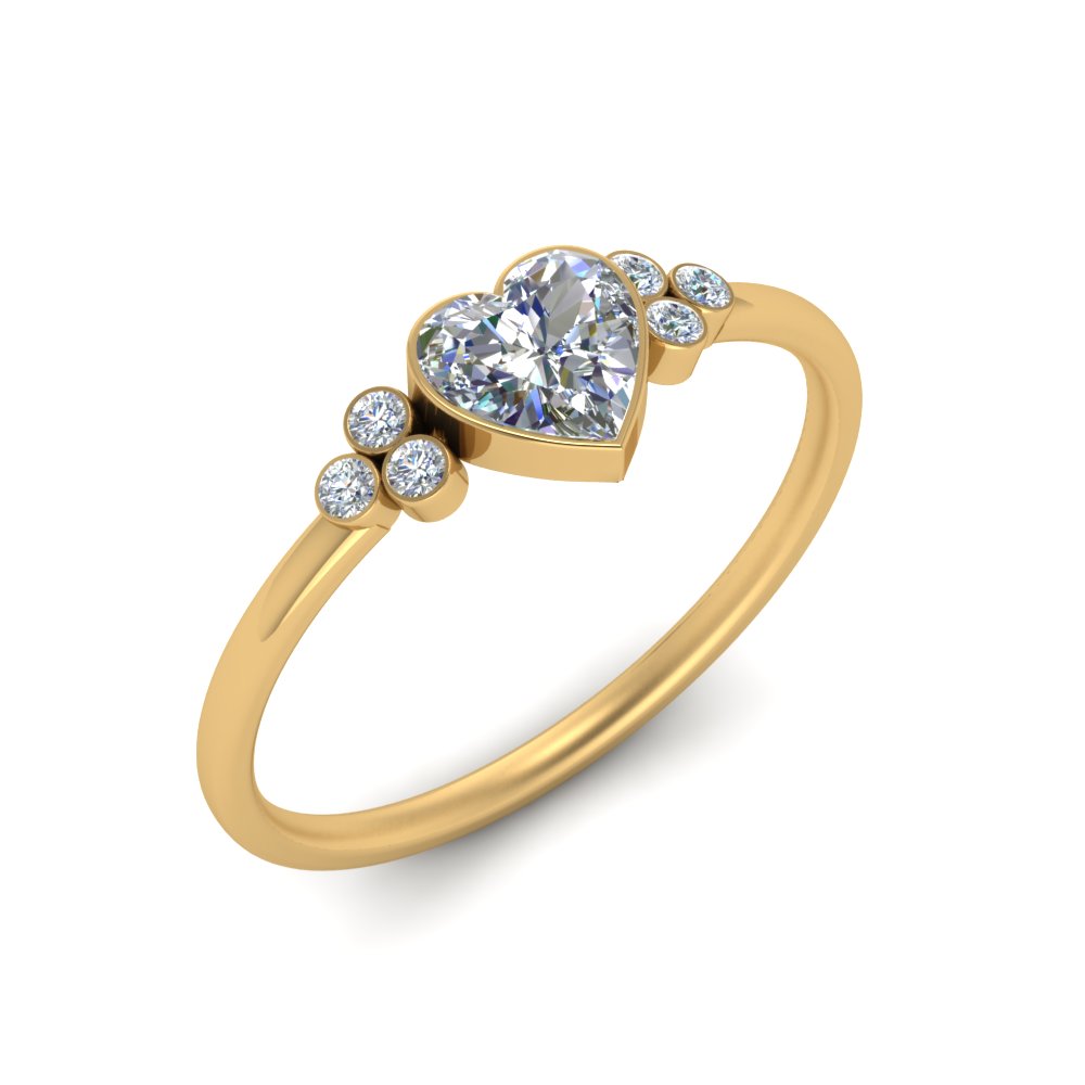 Petite Heart Bezel Simple Engagement Ring – Fascinating Diamonds