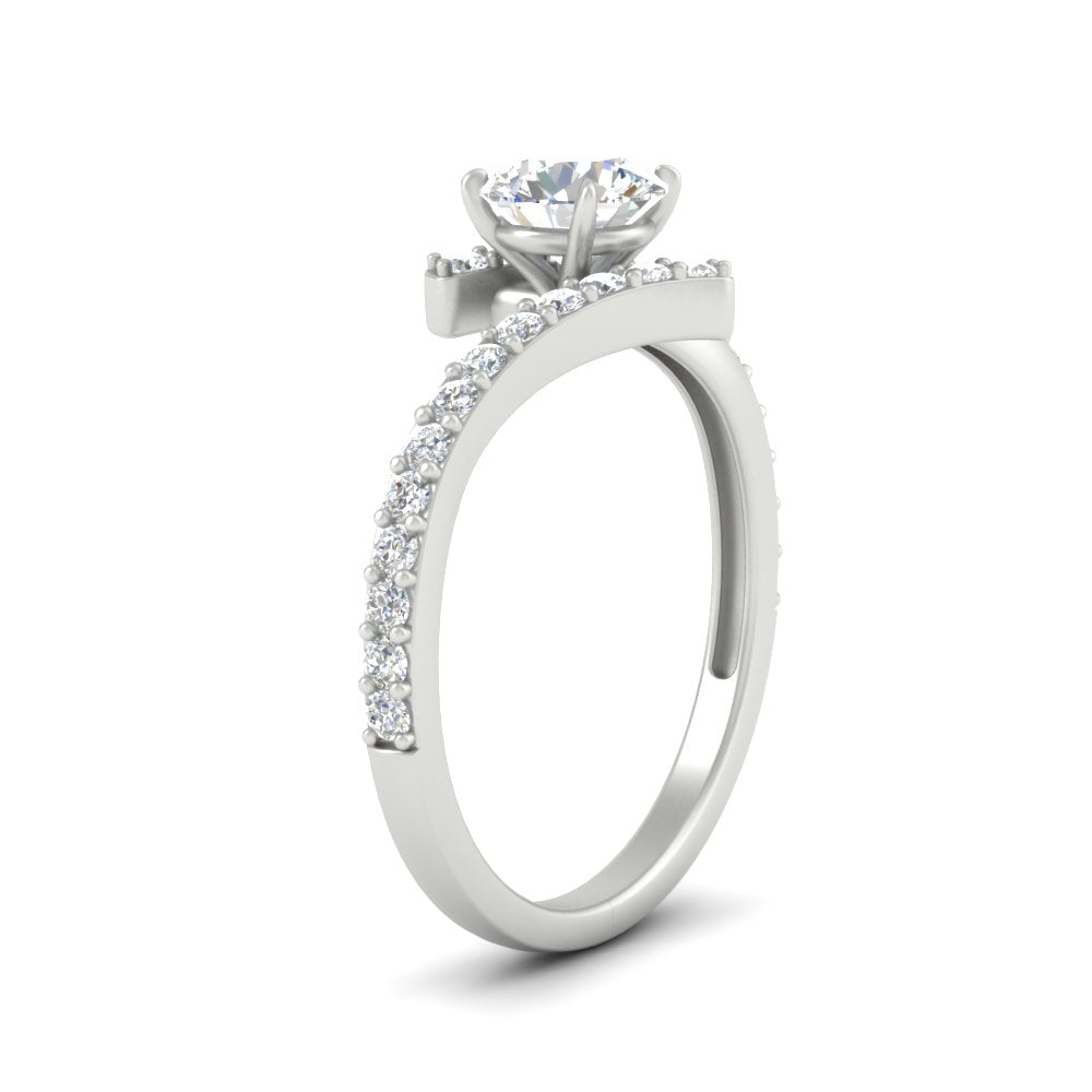 Petite Bypass Round Diamond Engagement Ring – Fascinating Diamonds