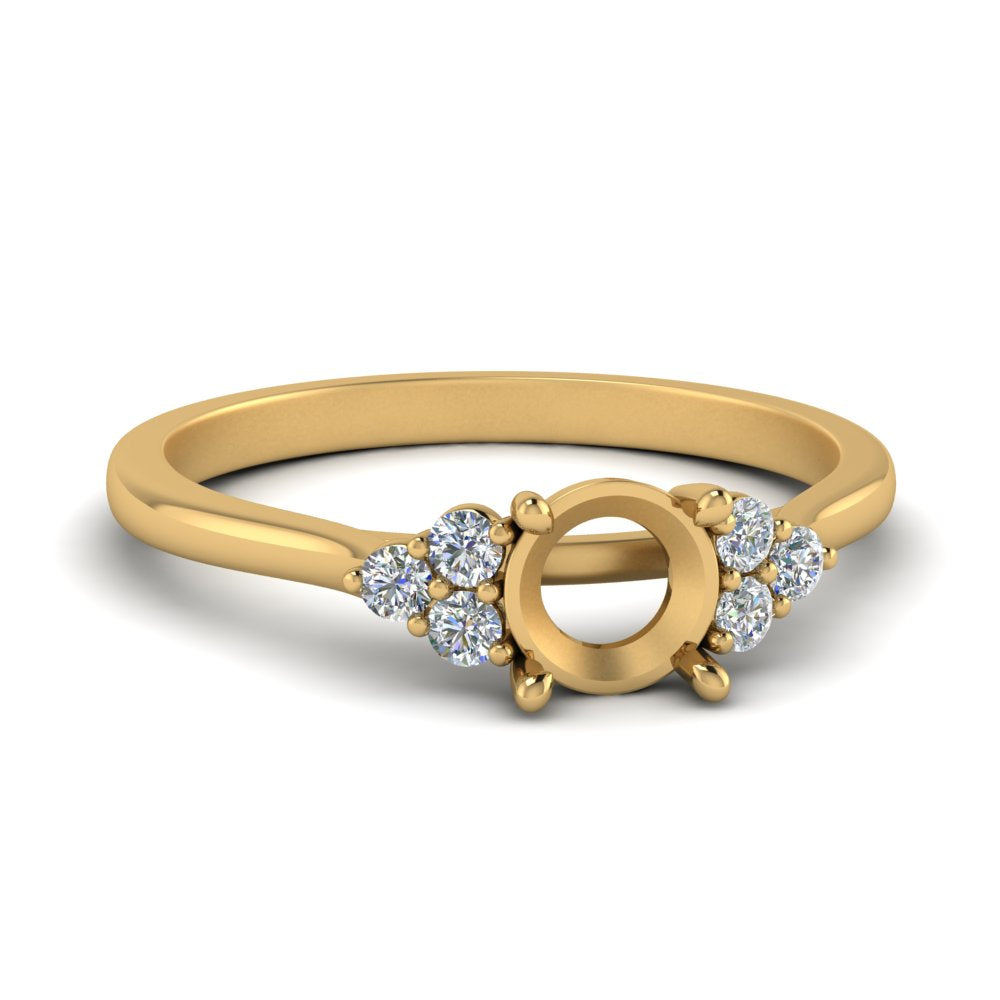 Semi Mount Petite Cathedral Simple Engagement Ring – Fascinating Diamonds