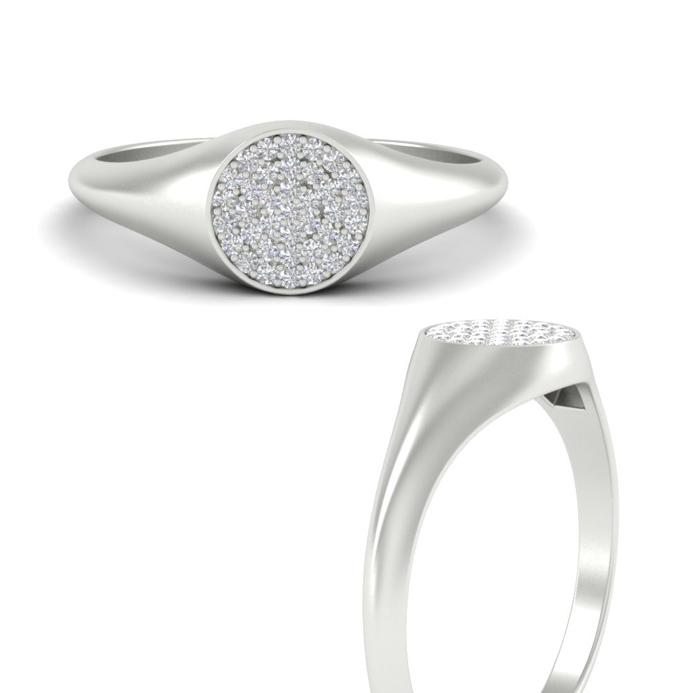Pinky Disc Signet Ring – Fascinating Diamonds