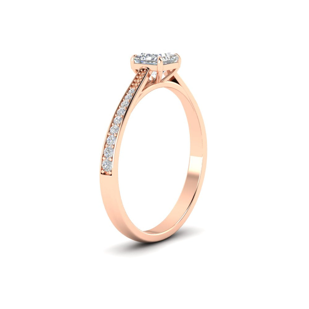 Modern Princess Cut PavÃ© Engagement Ring – Fascinating Diamonds